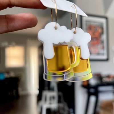 Beer Earrings Statement Earrings Cute Earrings Gift Brewery Earrings ...