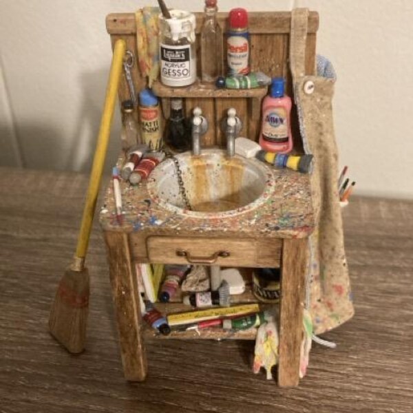 Miniature Art Studio Bench - 1:12 Scale - Etsy