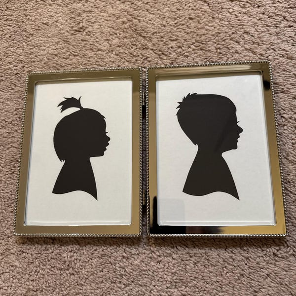 Custom Hand-cut Colored Silhouette Heirloom Portrait - Etsy