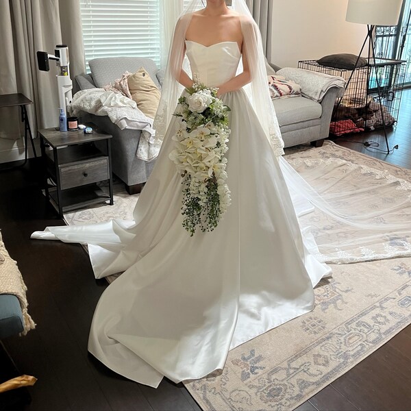 DAPHNA / White Wedding Set, Mini Wedding Dress, White Satin Corset Mini ...