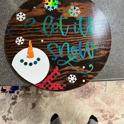 Let It Snow Snowman SVG Christmas Split Round Design - Etsy