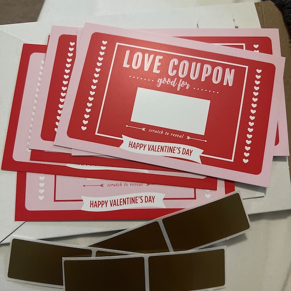 Scratch-off Love Coupons Scratch off Voucher Valentines Gift for Her ...