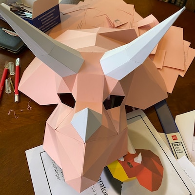Dinosaur Mask Triceratops Great Dinosaur Birthday Fun - Etsy