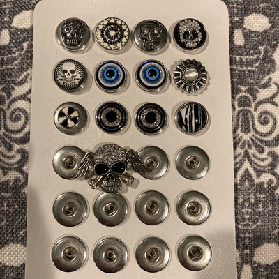 SNAP Button Blue Snap Button Chunk Buttons Ginger Snaps Interchangeable ...