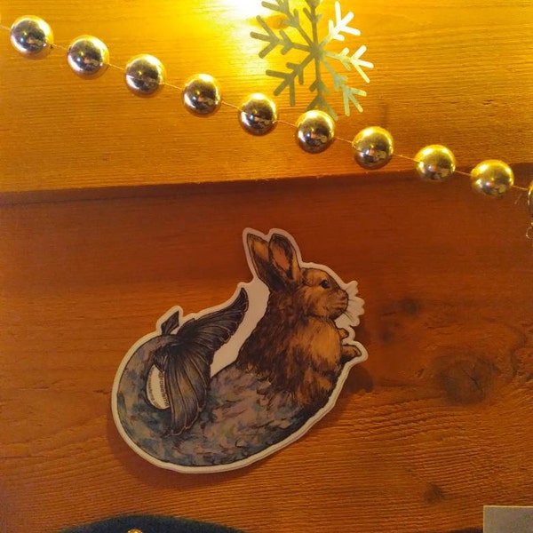 Sea Bunny Vinyl Sticker - Bunny Decal, Rabbit Decal, Easter Decal ...
