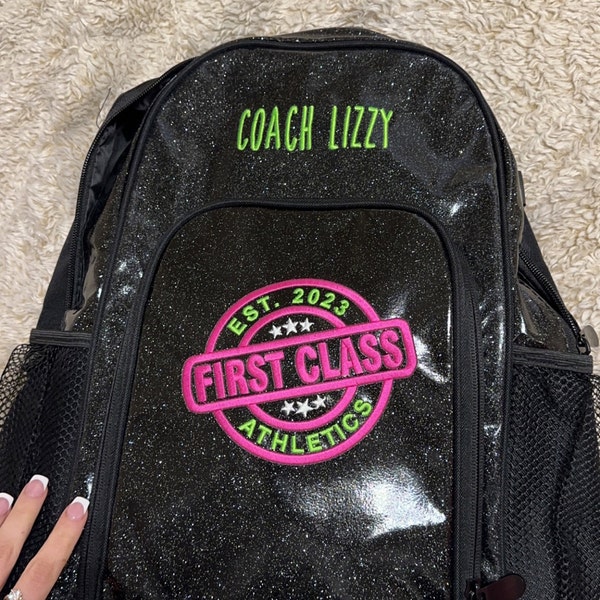 Personalized Embroidered GLITTER Backpack Cheer Bag Sports Backpack - 6 ...