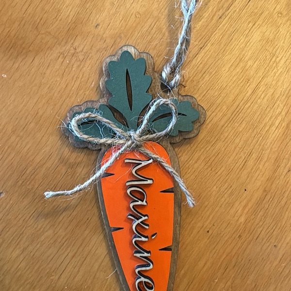 Carrot Basket Tag Svg, Carrot Tag Svg, Easter Name Tags Laser File ...