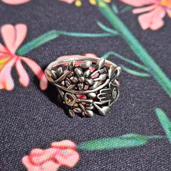 Mini Sterling Silver Cimaruta Ring | Road Opener | Protective Talisman ...
