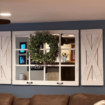 8 Pane Farmhouse Wall Decor Window Mirror Rustic Window Mirror Rustic ...