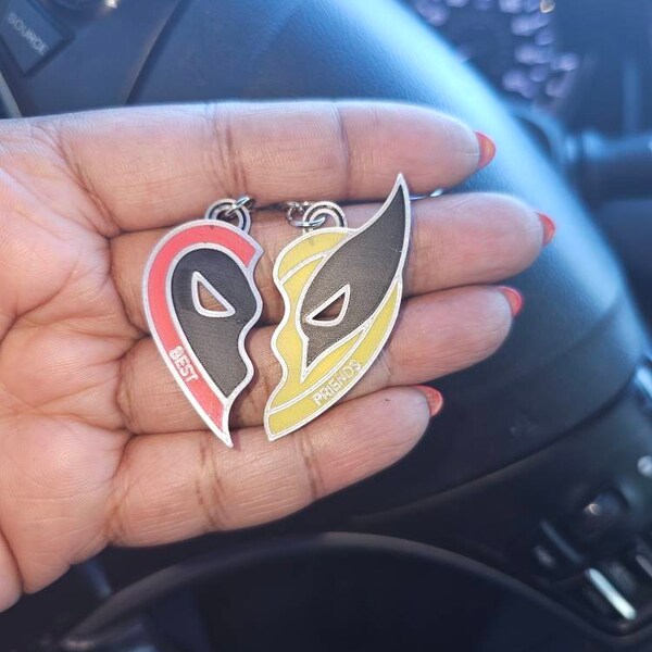 Deadpool X Wolverine Best Friend Keychain/necklace ~ 3D Printed Plastic ...
