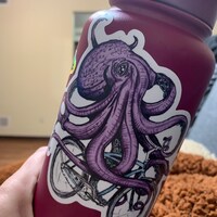Octopus Sticker Octopus Vinyl Sticker for Laptops, Cars, Water Bottles ...