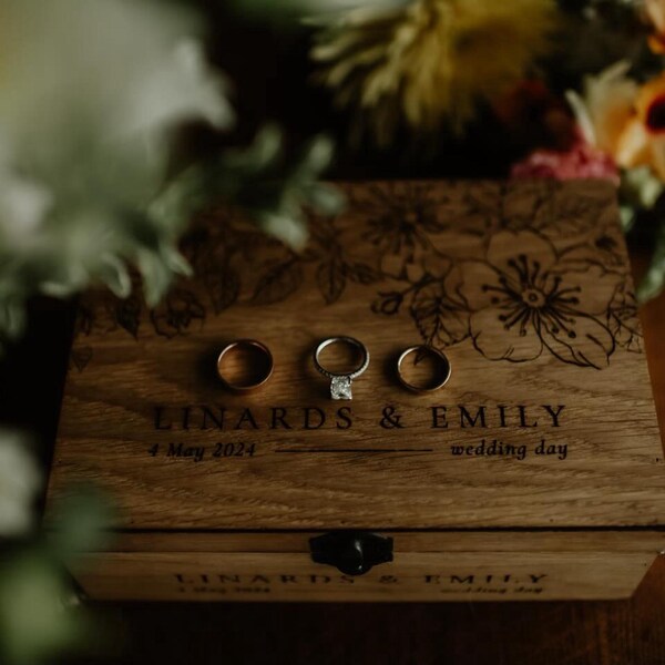 Custom Memory Keepsake Wooden Love Box With Personalization - Wedding ...