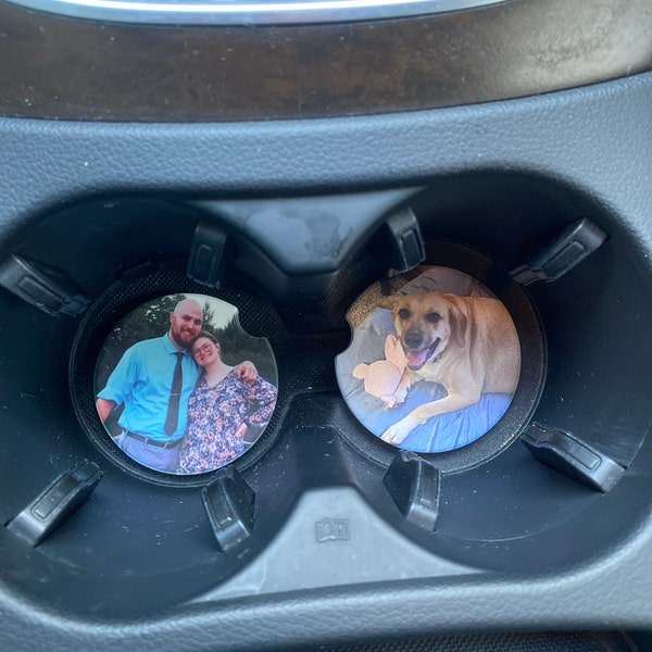 Personalized Car Coasters Set of 2, Photo Car Coasters, Custom Car ...