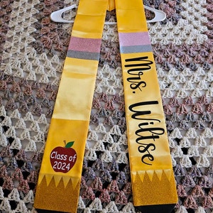 Apple on Stole Graduation Teacher Pencil Stoles fast Shipping Available ...