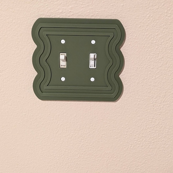 Geometric Wavy Line Light Switch Plate Cover, Decorative Wall Light ...
