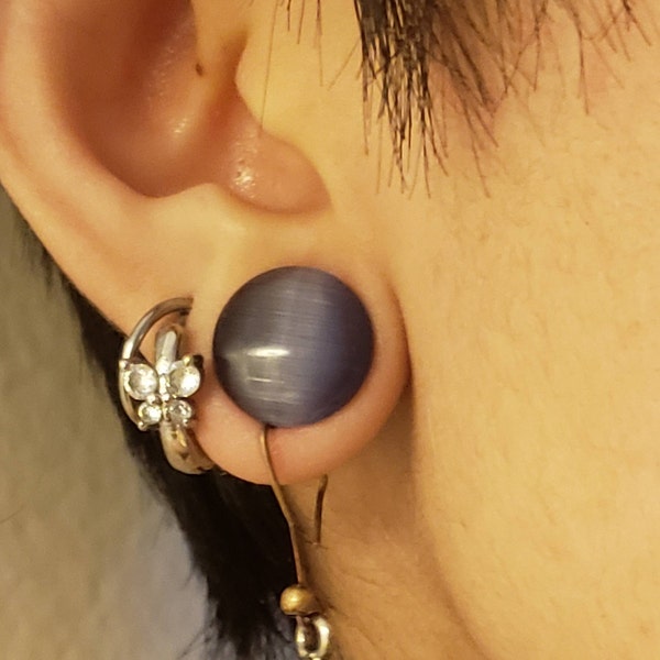 SF Purple Cat Eye Plugs 6g, 4g, 2g (6mm), 0g, 00g (10mm), 7/16" (11mm ...