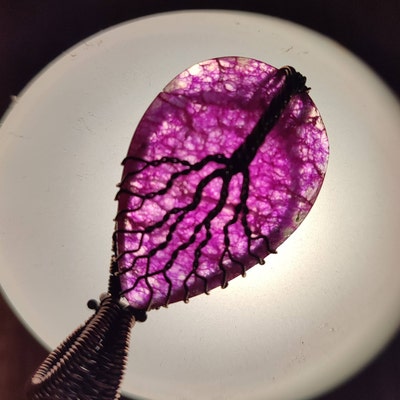 Tree of Life Kashmir Red Ruby Gemstone Pendant Copper Wire Wrapped ...