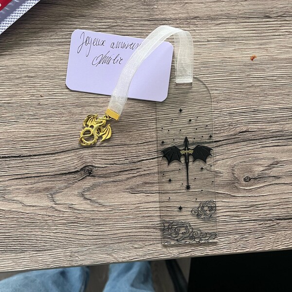 Fourth Wing Acrylic Bookmark With Signet - Etsy