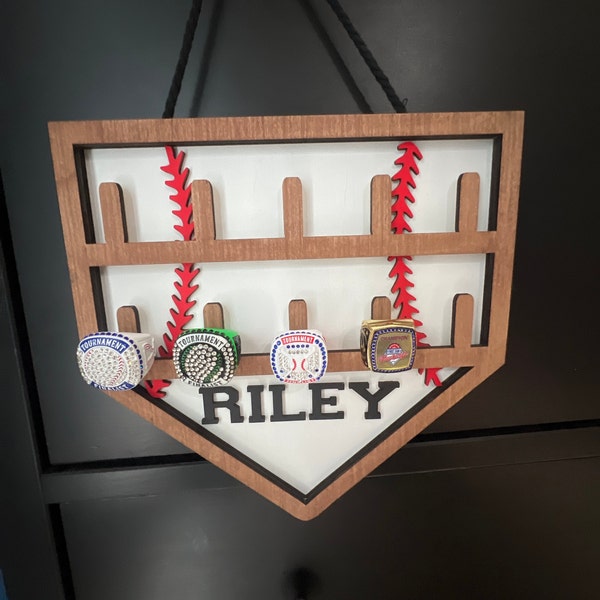 Baseball Ring Display, Softball Championship Ring Holder, Personalized ...