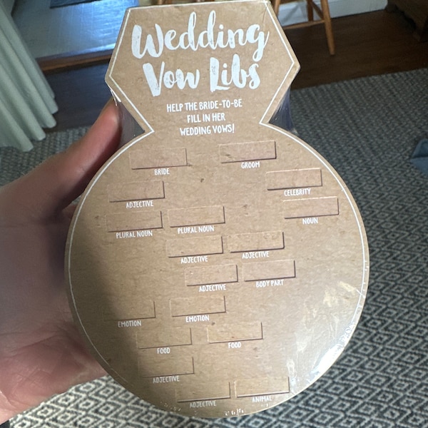 Bridal Shower Game Cards - Set of 10 - Ring Shaped Mad Libs Wedding ...