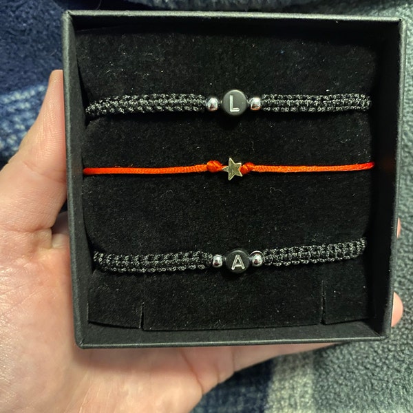Set of 2 Initial Matching Bracelets for Couples and Friendships ...