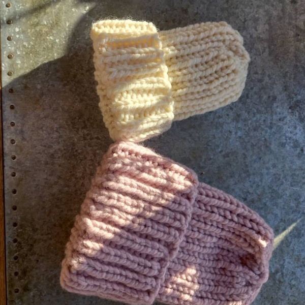 Easy Knitting Pattern Hat Super Chunky Knit Beanie Ribbed Hat Knitting ...