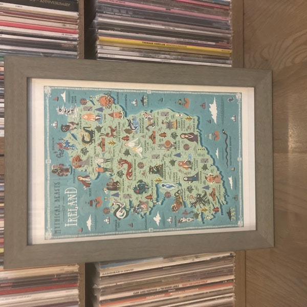 Illustrated Map, Mythical Beasts of Ireland, A3 Art Print - Poster - Etsy