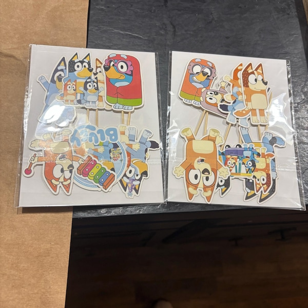 Bluey Cupcake Toppers ( Set of 12) (3 Inches Tall) Bluey Family Cupcake ...