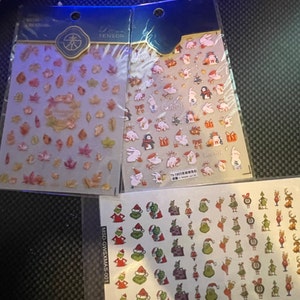 5D Blue Butterfly Nail Stickers Blue Flowers Nail Decals - Etsy