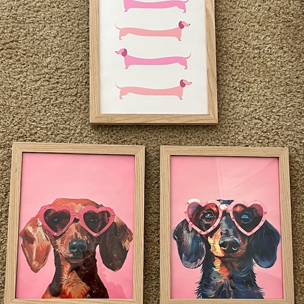 Printable Pink Dachshund Print, Funky Poster, Preppy Art, Dachshund ... Printable Pink Dachshund Print, Funky Poster, Preppy Art, Dachshund ...