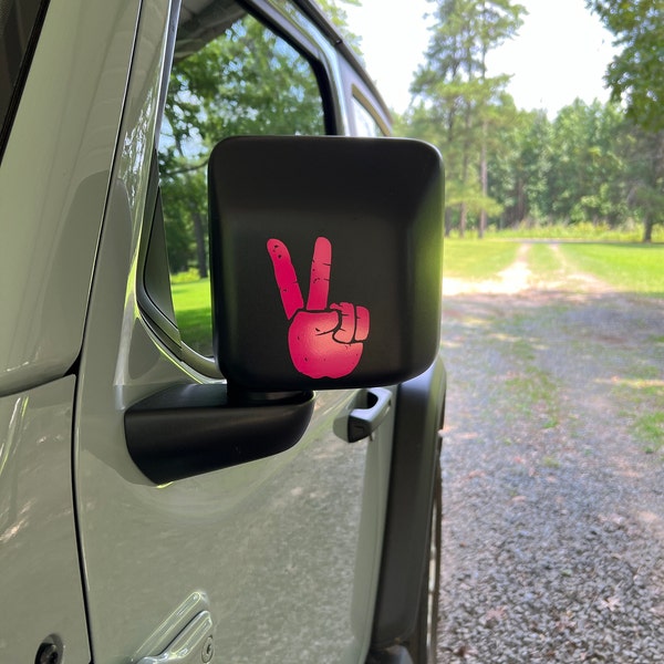 Wave Mirror Decal, Peace Sign, Side Mirror Decal, Wave Dammit, Hand ...
