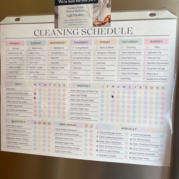 Editable Cleaning Schedule | Adult Chore Chart | Cleaning Planner ...