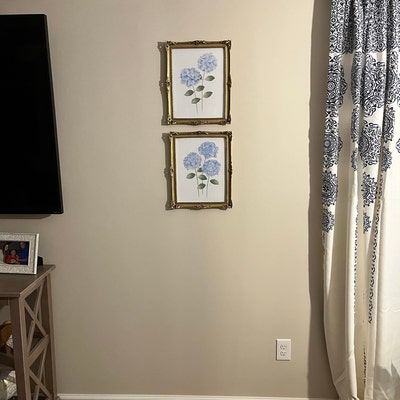 Light Blue Hydrangea Print Set of 2 Hydrangea Painting Modern ...