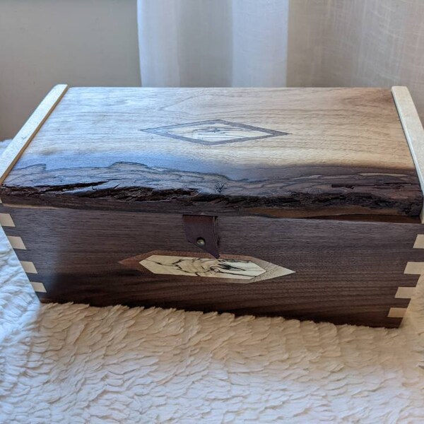 Handmade Keepsake Box With Live Edge Spalted Birdseye Maple and Black ...