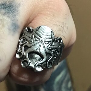 Cthulhu Ring Handcrafted Pewter Ring Adjustable Men's Ring Doctor Gus ...