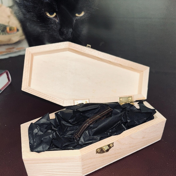 Wood Coffin Unfinished Wood Coffin Box Coffin Decor Goth Trinket Box ...