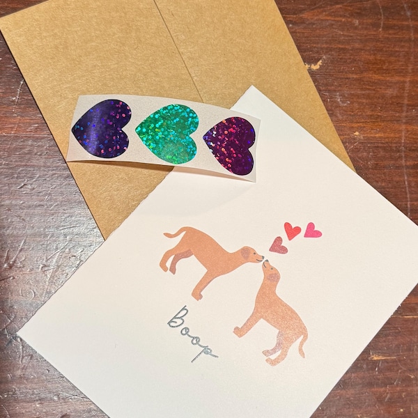 Boop Noses Love Card, Love Cards, Dogs Booping Noses Cards, Anniversary ...