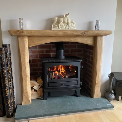 Fireplace Surround, Solid Rustic Oak Made to Measure Kaminumrandung ...
