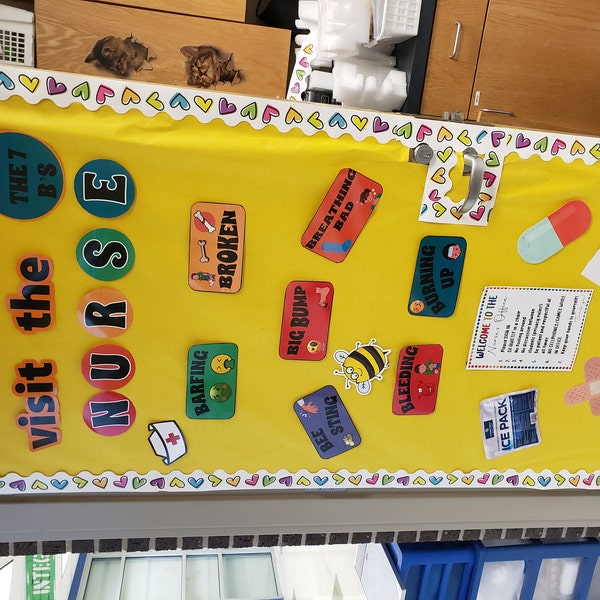 When to Visit the Nurse/7 B's Bulletin Board/door Decor Kit for Nurses ...