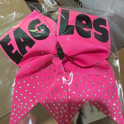 Custom College Cheer Bows Designed in Your Team Colors. Writing on ...