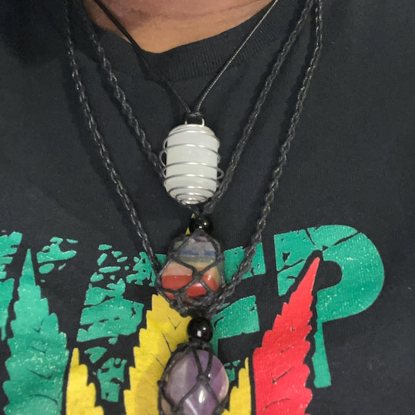 Woven Basket Waxed Hemp Interchangeable Adjustable Crystal Net Cord ...