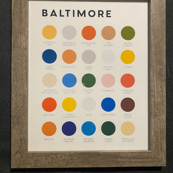 Baltimore Color Palette Print - Etsy