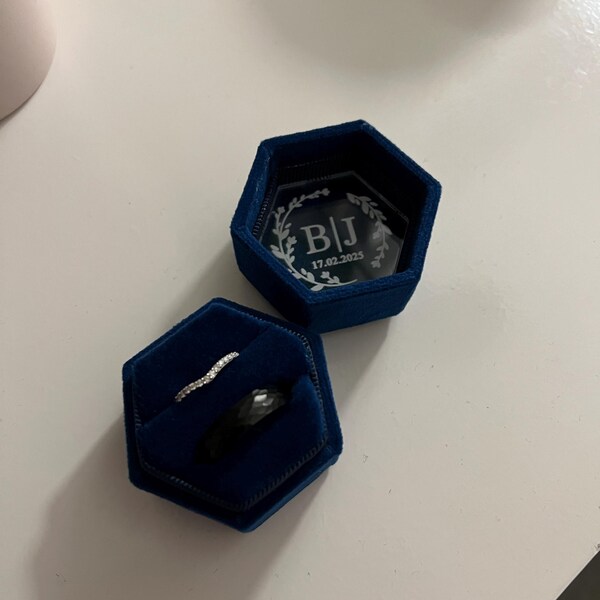 Wooden Proposal Ring Box, Customized Wooden Double Ring Box, Engraved ...