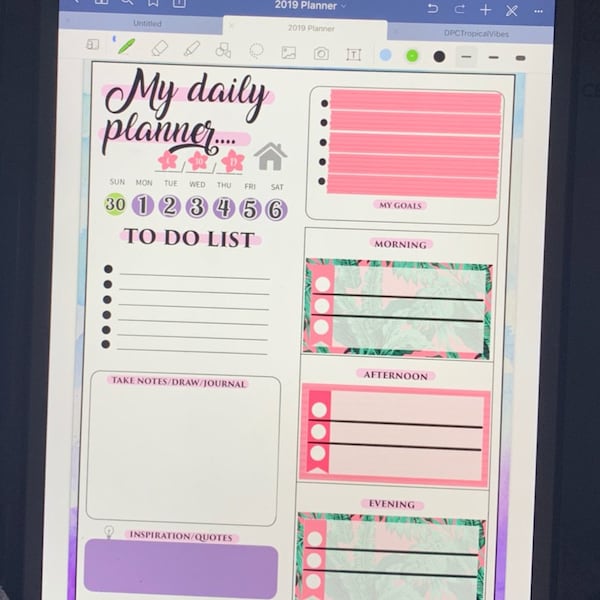 7 Day Goodnotes Paper Daily Planner Notability Digital Download PDF ...