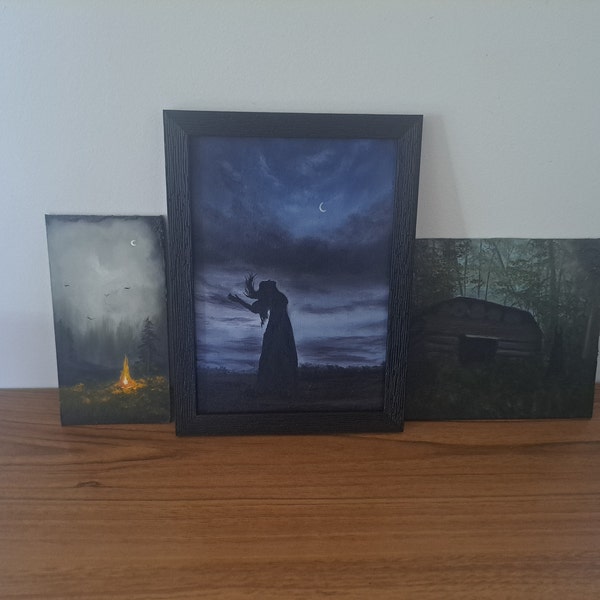 Original Dark Oil Painting, Gothic Wall Art, Dark Academia Decor, Dark ...