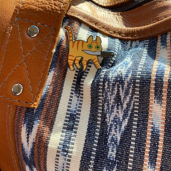 Orange Tabby Knifecat Enamel Pin - Etsy