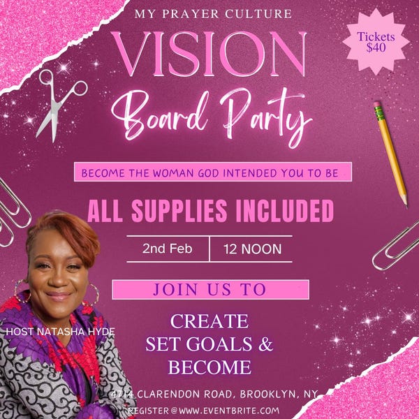 Vision Board Party Flyer, Vision Flyer, Manifesting Event Flyer, Board ...