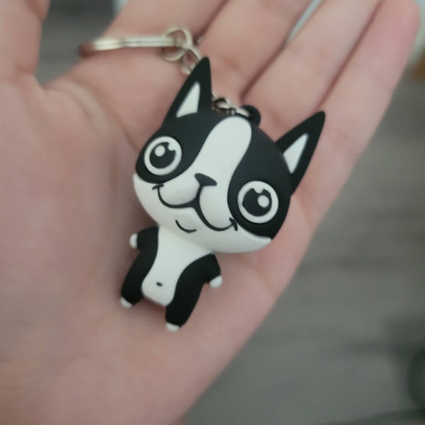Boston Terrier Keychain, Boston Terrier Gift, Key Fob, Boston Terrier ...