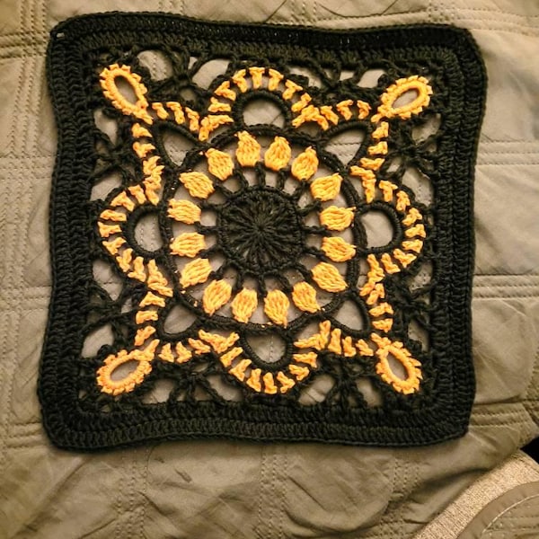 Turkish Granny Square, Big Crochet Granny Square, Crochet Pattern Retro ...