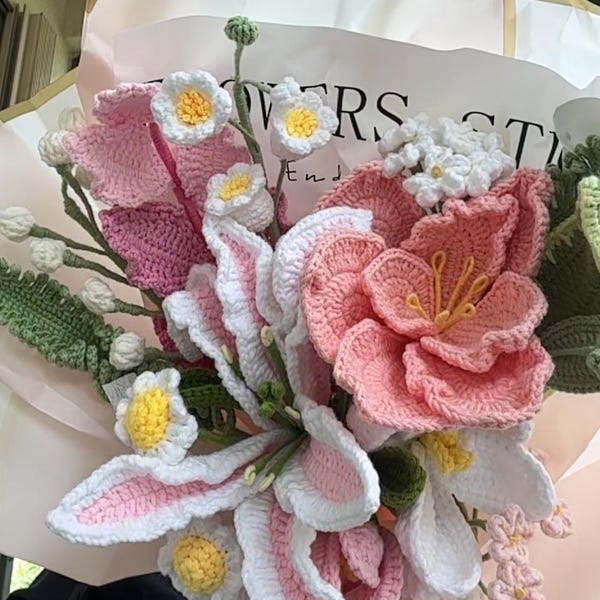 Crocheted Flower Bouquet | Perfect Gift for Graduation, Birthdays ...